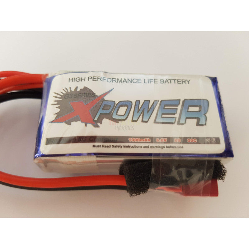 XPower 1300mah 20C 2S 6.6v for receiver Lipo Battery Online Only ...